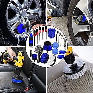 Akumorain Car Wheel Tire Cleaning Brush Set, Car Detailing Kit, Car Detailing Brush Set for Wheels Brush, Rim Brush, Detailing Brushes, Car Drill Detailing Brushes (20 PCS)