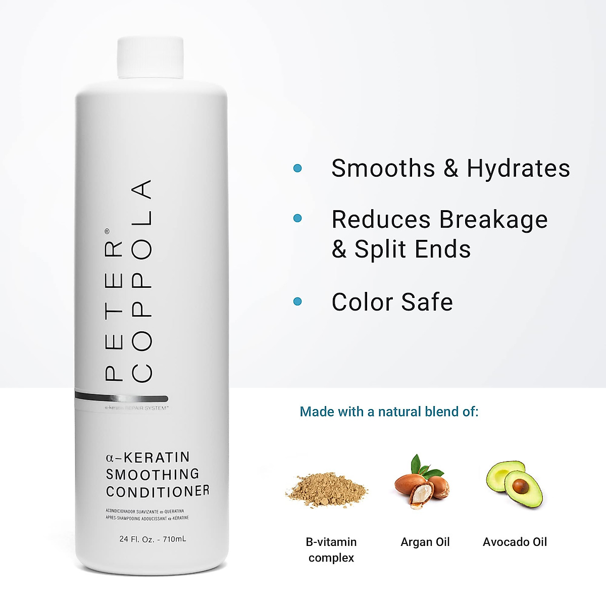 Peter Coppola a-Keratin Smoothing Shampoo & Conditioner Set - Smooth Shiny Hair - Frizz Free Hair - Healthy Strong Hair (24 Fl Oz)