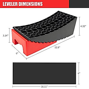 BEETRO Camper Leveler 2 Pack, Curved RV Levelers for Travel Trailers, with Camper Wheel Chocks, Anti-Slip Mats and Carry Bag, Faster Camper Leveling Than RV Leveling Blocks,Up to 35,000 lbs