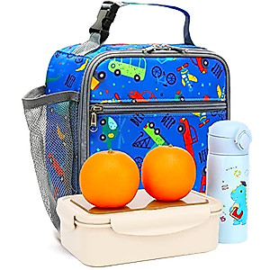 FlowFly Kids Lunch box Insulated Soft Bag Mini Cooler Back to School Thermal Meal Tote Kit for Girls, Boys, Car