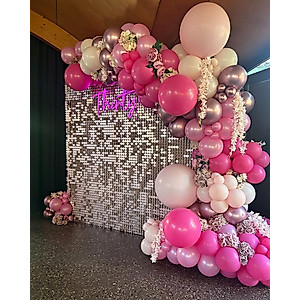 Bezente Pink Balloons Set,60pcs 12 inch Metallic Pink Pearl Pink Hot Pink Pastel Pink Latex Balloons Kit for Birthday,Wedding,Baby Shower,Princess Theme Party Decorations