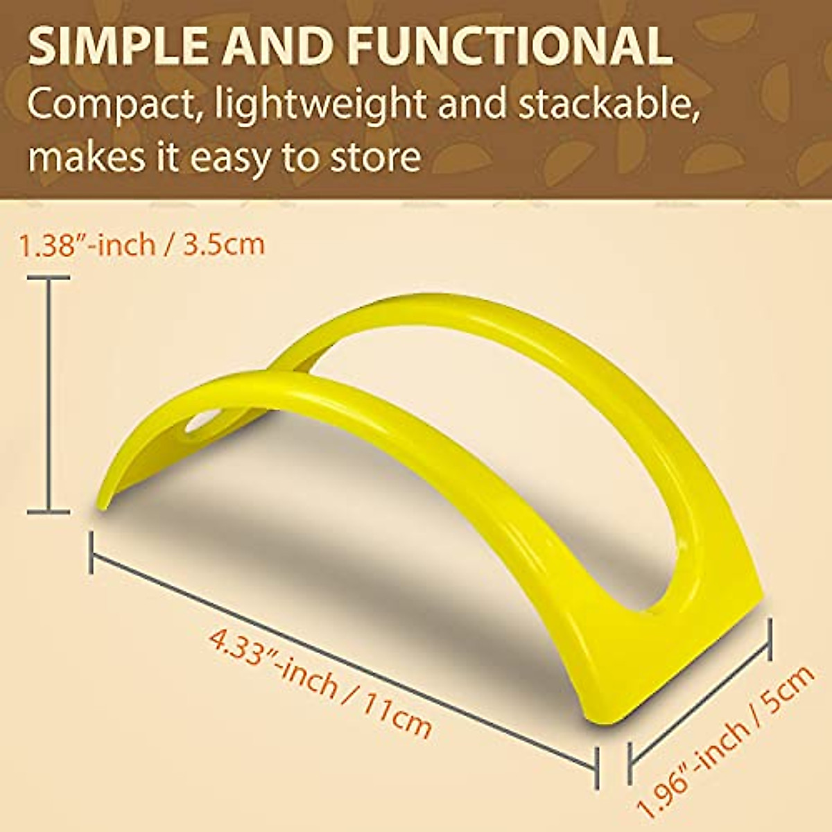 KSEV Taco Holder Stand - 24 Packs (Non-Toxic, BPA Free - Dishwasher & Microwave Safe) Hard Plastic Taco Shell Rack, Party Serving Tray Set for Tortillas Burritos (Green/Red/Yellow)