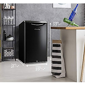 Danby DAR044A6MDB-6 4.4 Cu.Ft. Mini Fridge, Compact Refrigerator for Bedroom, Living Room, Bar, Dorm, Kitchen, Office, E-Star Rated with Door Lock, Black