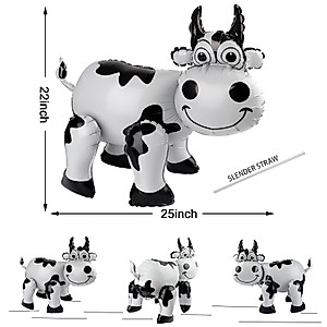 3D Cow Balloon for Western Cowboy Party Decorations,Cute Self Standing Cow Balloons for Western Cowgirl Theme Birthday Party Favor Supplies Decor
