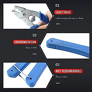 300 Pieces Wire Cage Clips with 1 Piece Wire Cage Buckle Snap Plier for Chicken Pet Dog Cat Cage (Silver, Blue)