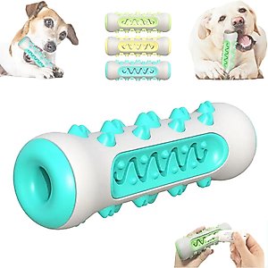 The Poochchew - 2024 Best Dog Chew Toothbrush, 360° Dog Toothbrush Chew Toy, Dog Teeth Cleaning Toy for Aggressive Chewers, Deep Clean, Revolutionise Your Dog's Dental Care (Blue)