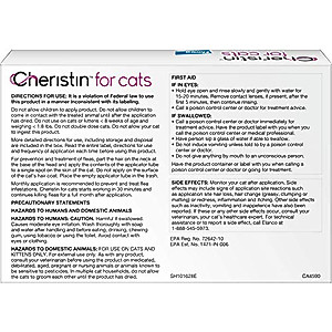 Cheristin for Cats Topical Flea Prevention – Starts Killing Fleas in 30 Minutes, 6 Dose
