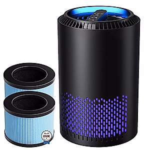 AROEVE Air Purifiers(Black) for Home with Three H13 HEPA Air Filter(One Basic Version & Two Standard Version) For Smoke Pollen Dander Hair Smell In Bedroom Office Living Room and Kitchen