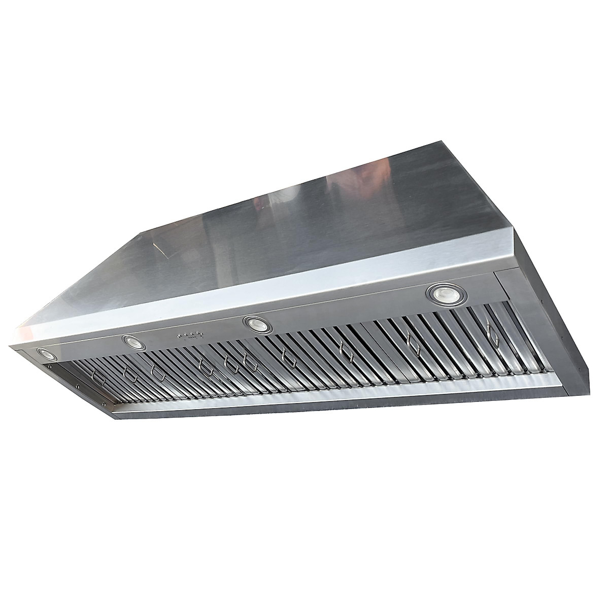 CHETTO C Range Hood 54 Inch Ultra Quiet, Powerful Suction 304 Stainless Steel Ducted Kitchen Vent Hood with 4-Speeds, Dishwasher Safe Baffle Fillters, 8" Top Vent (54 inch, Stainless steel)