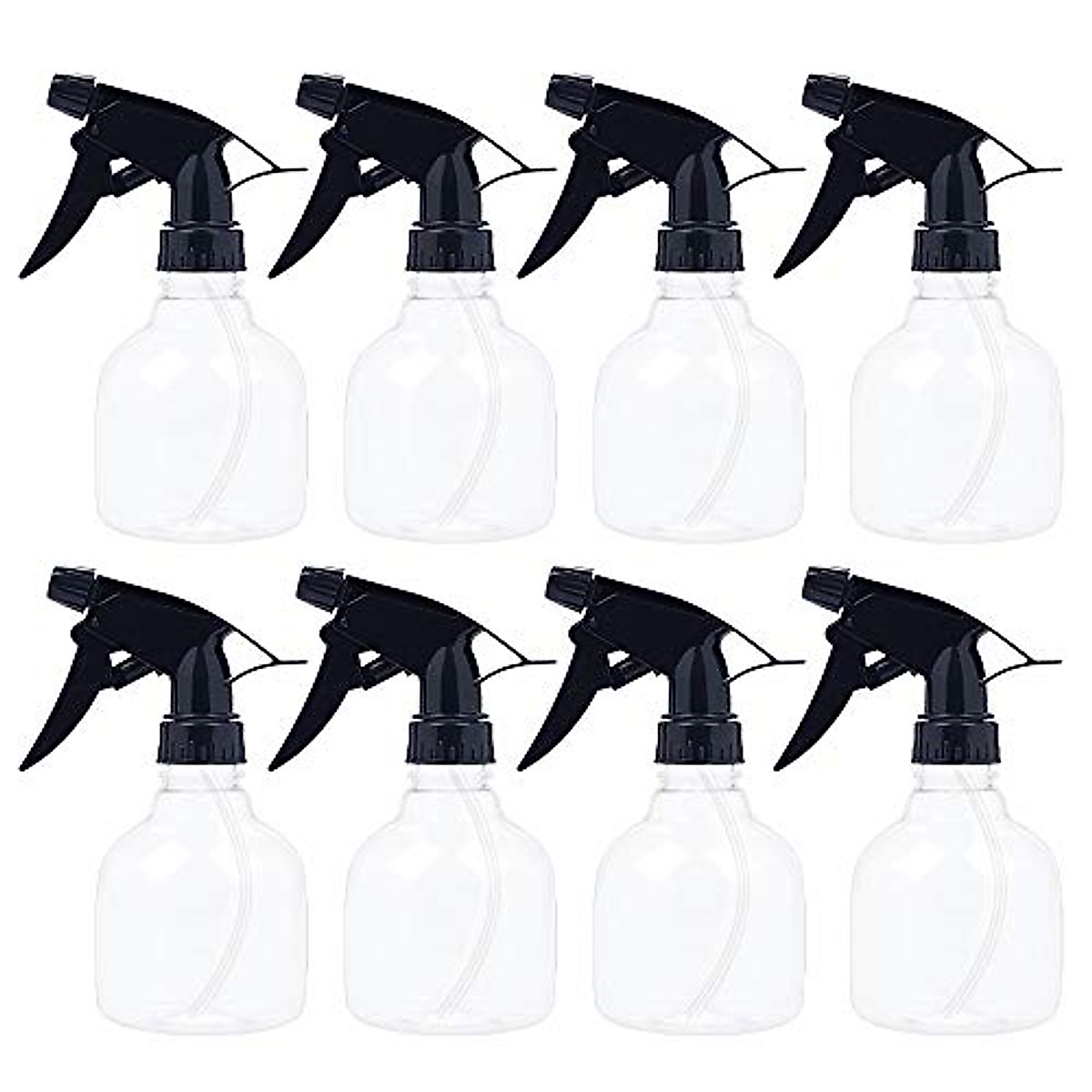 Spray Bottles, 8 Pcs 8oz Plastic Spray Bottles Durable Clear Empty Spray Bottles with Adjustable Spray Head for Plant Watering, Haircutting, Kitchen Cleaning, Alcohol Disinfection, Pet Cleaning.