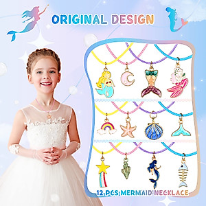 126 Pcs Mermaid Party Favors for Kids, Mermaid Themed Birthday Party Supplies Toys, Mermaid Goodie Bag Pinata Fillers Slap Bracelet Stickers Keychain Necklace Ring Puzzle Gifts for Classroom Prizes