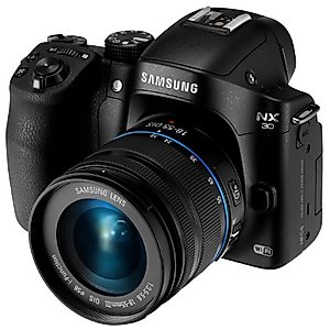 Samsung NX30 20.3MP CMOS Smart WiFi & NFC Mirrorless Digital Camera with 18-55mm Lens and 3" AMOLED Touch Screen and EVF (Black)