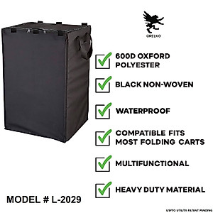 Jumbo Waterproof Shopping Cart Liner, 600D Oxford Zipper Closure, for Groceries & Laundry Bag