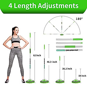 Wontolf 62'' Car Wash Brush with Long Handle Chenille Microfiber Car Wash Mop Car Washing Brush Cleaning Kit Car Wheel Tire Brush Microfiber Towels Cleaning Cloth for Cars RV Truck Boat 9PCS