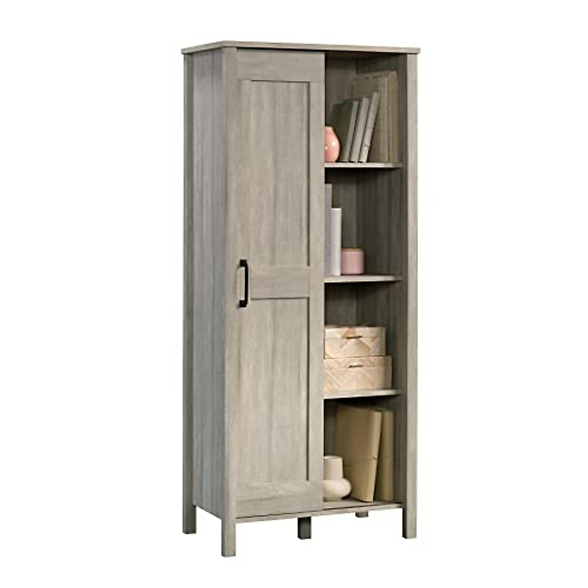 Sauder Miscellaneous Storage Sliding Door Cabinet, L: 27.09" x W: 15.39" x H: 62.99", Spring Maple Finish