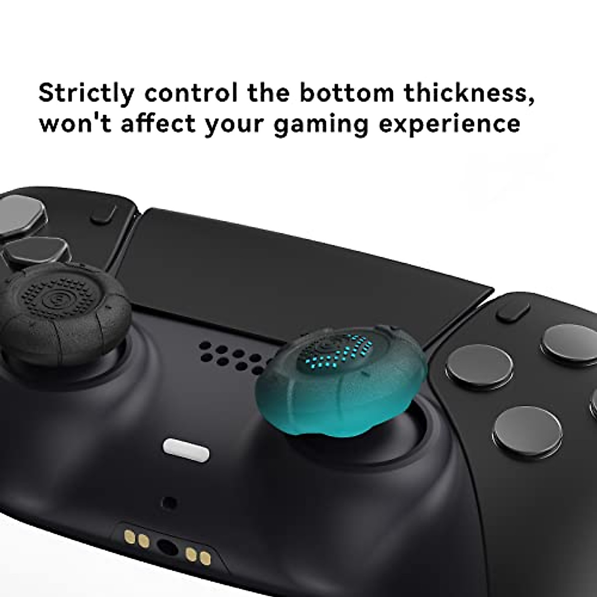 GeekShare Thumb Grip Caps for Playstation 5 Controller, Thumbsticks Cover Set Compatible with Switch Pro Controller and PS4 PS5 Controller, 3 Pairs / 6 Pcs (Black)