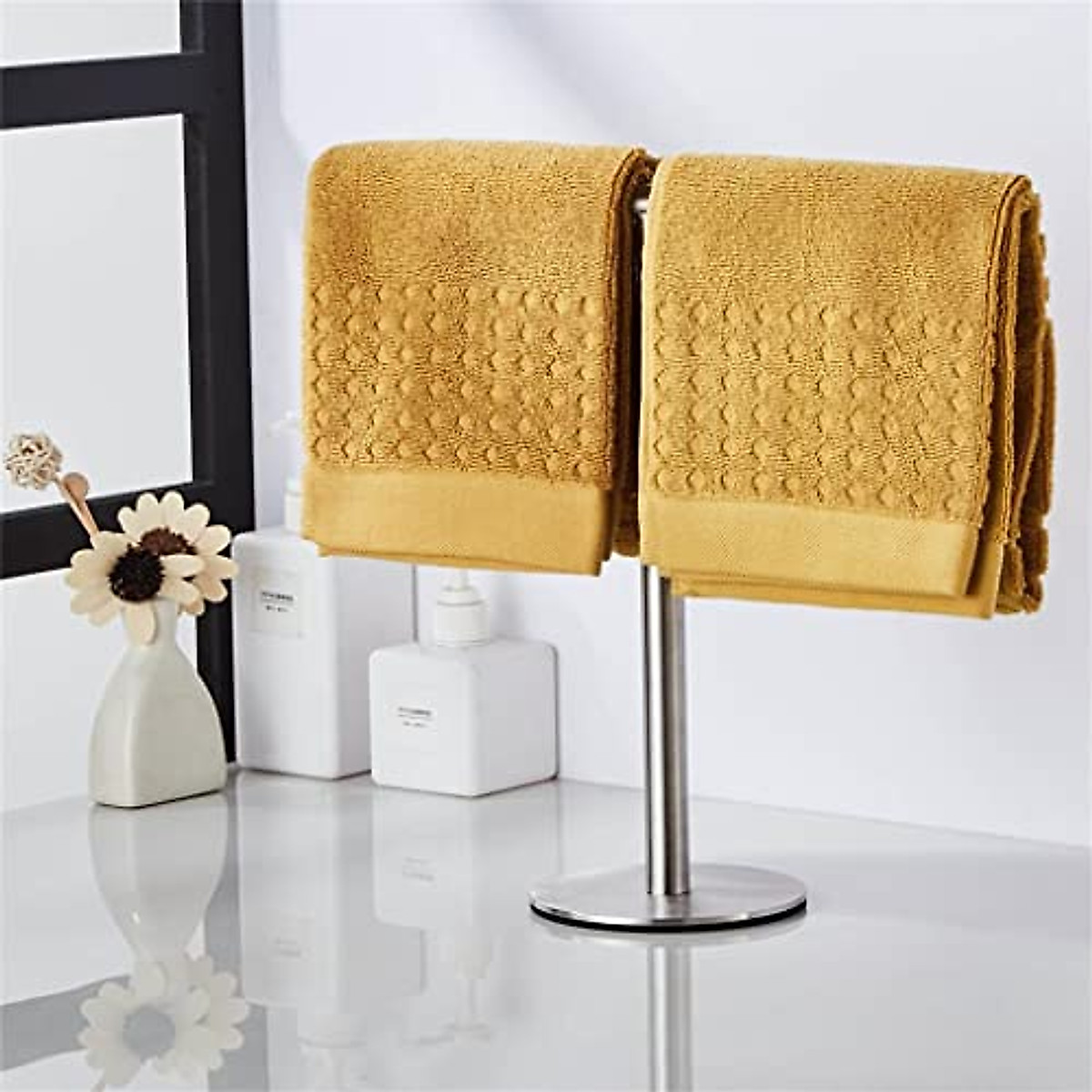 n/a Bath Hand Towel Holder Standing Matte Black T-Shape Towel Bar Rack Stand Tower Bar Bathroom Kitchen Vanity Countertop (Color : D, Size : 27X30CM)