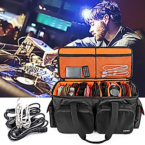 Trunab DJ Cable File Bag with Detachable Padded Bottom and Dividers, Travel Gig Bag for Professional DJ Gear, Musical Instrument and Accessories