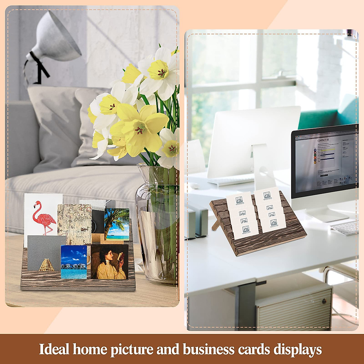 31 Pack Wooden Earring Display Stands Earring Display Holder Earring Jewelry Display with Earring Cardboard for Selling Earring Jewelry Organizer Displaying Photos Business Card (Brown, Light Brown)