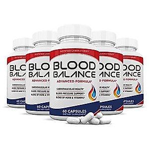 (5 Pack) Blood Balance Advanced Formula 620MG All Natural Supplement Pills 300 Capsules