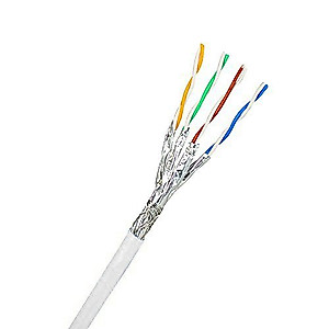 SolidLink - SL611A 1000ft CAT6A S/FTP in-Wall (CMR Rated) ETL Listed Bare Copper Solid 23AWG Conductor 550Mhz Fluke Tested Ethernet Wire (White)