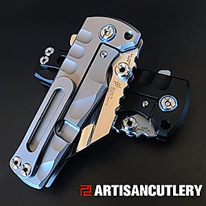 ARTISANCUTLERY Tactical Knife Proponent Folding Knife S35VN Steel Blade with Aviation Grade Titanium Alloy Handle Fixed Blade EDC Knife for Hunting,Camping and Outdoor 1820G Black