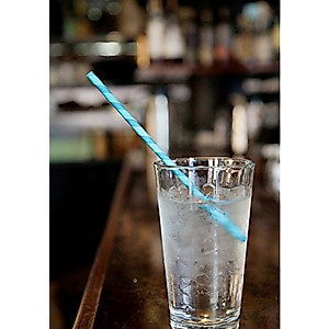 Kikkerland Biodegradable Party Stripes Paper Straws, Multicolored, Box of 144