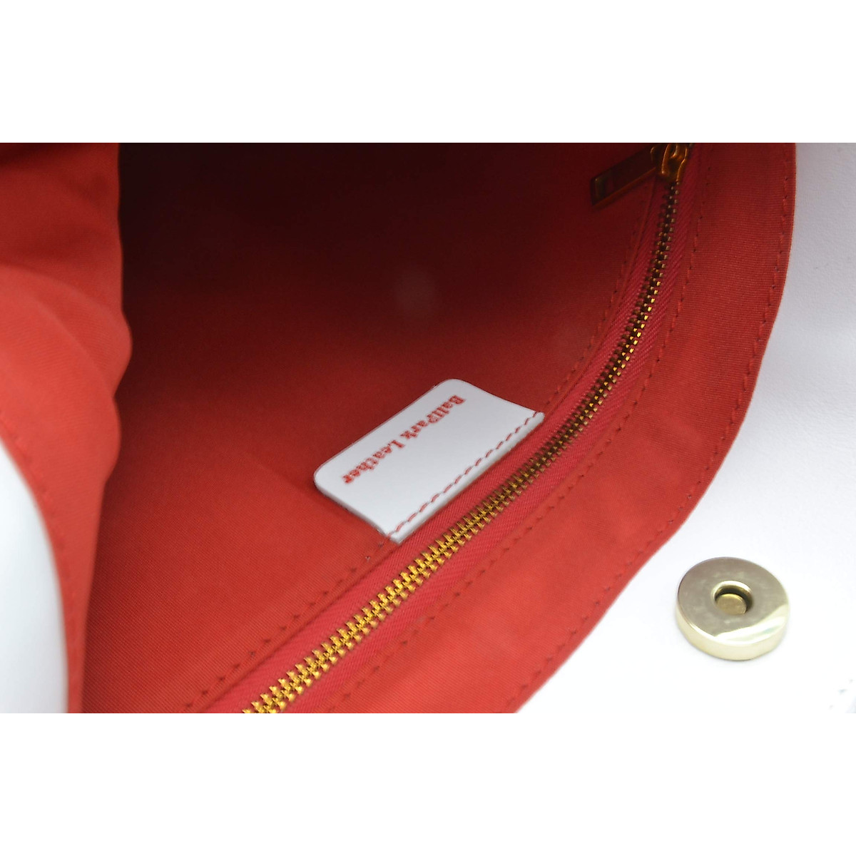 BallPark Leather White Leather Baseball Seam Purse