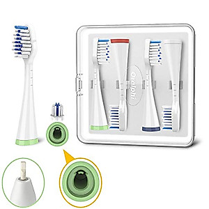 Toothbrush Replacement Heads for Waterpik Complete Care 5.0/9.0 (CC-01/WP-861), STRB-4WW, (4-Pack, White)