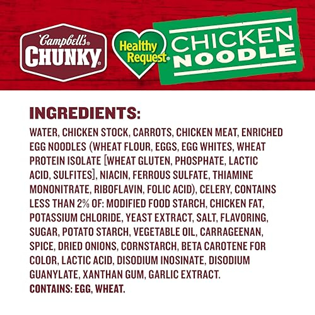 Campbell’s Chunky Soup, Healthy Request Chicken Noodle Soup, 16.1 Oz Can (Case of 8)