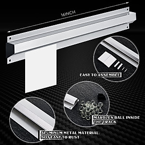 Henoyso 2 Pieces Restaurant Ticket Holder Receipt Holder Aluminum Order Rack Ticket Rack Silver Kitchen Slide Check Rack for Office Cafes Pubs (16 Inch)