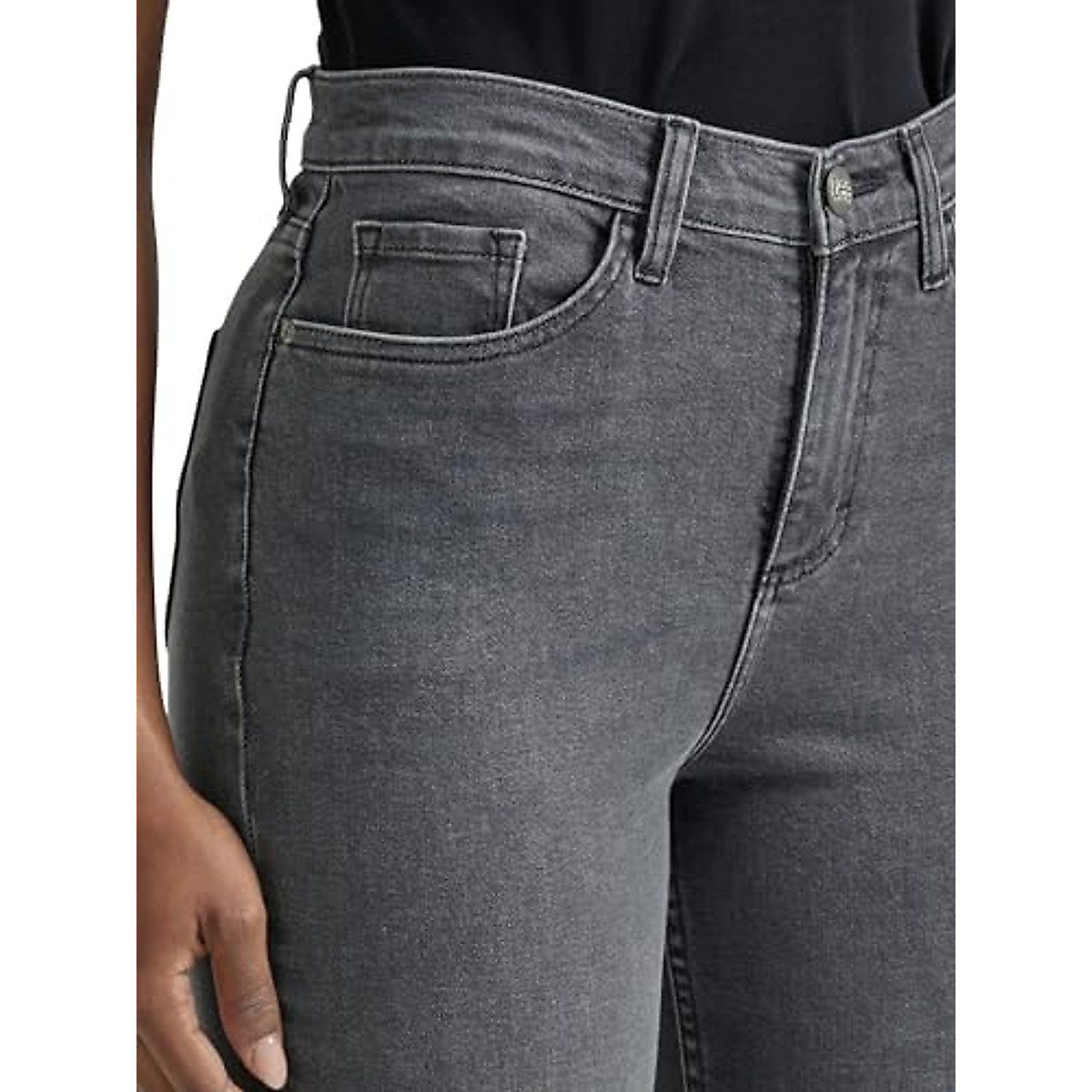 Lee Women's Legendary High Rise Mom Jean, Washed Black, 6