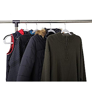 Finnhomy Heavy Duty 50 Pack Plastic Hangers, Durable Clothes Hangers with New Generation Non-Slip Pads,Space Saving Easy Slide Organizer for Bedroom Closet, Great for Shirts, Pants, White