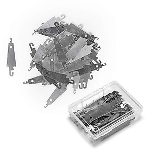 Jofefe 60Pcs Stainless Steel Needle Threader Embroidery Cross Stitch Needle-Threading Tools for Large Eye Needles Hand DIY Sewing with Clear Box