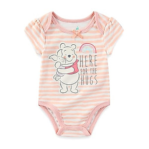Disney Dumbo, Princess Or Winnie the Pooh Girls 3 Pack Bodysuit for Newborn and Infants