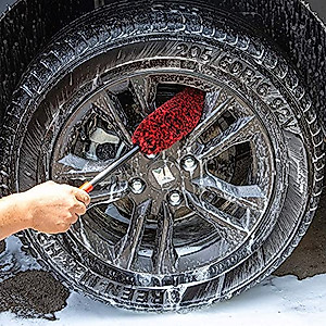 bzczh Car Tire Cleaning Brush 3 Pcs,1x Large Tire Brush,1x Small Tire Brush,One Detailing Brush