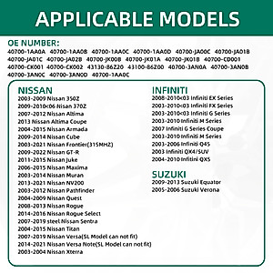 TPMS Sensor,315MHz Tire Pressure Monitor System 4-Pack for Nissan| Infiniti| Suzuki Replace# 407001AA0B 40700CD001 40700JK01A 0700JA01B