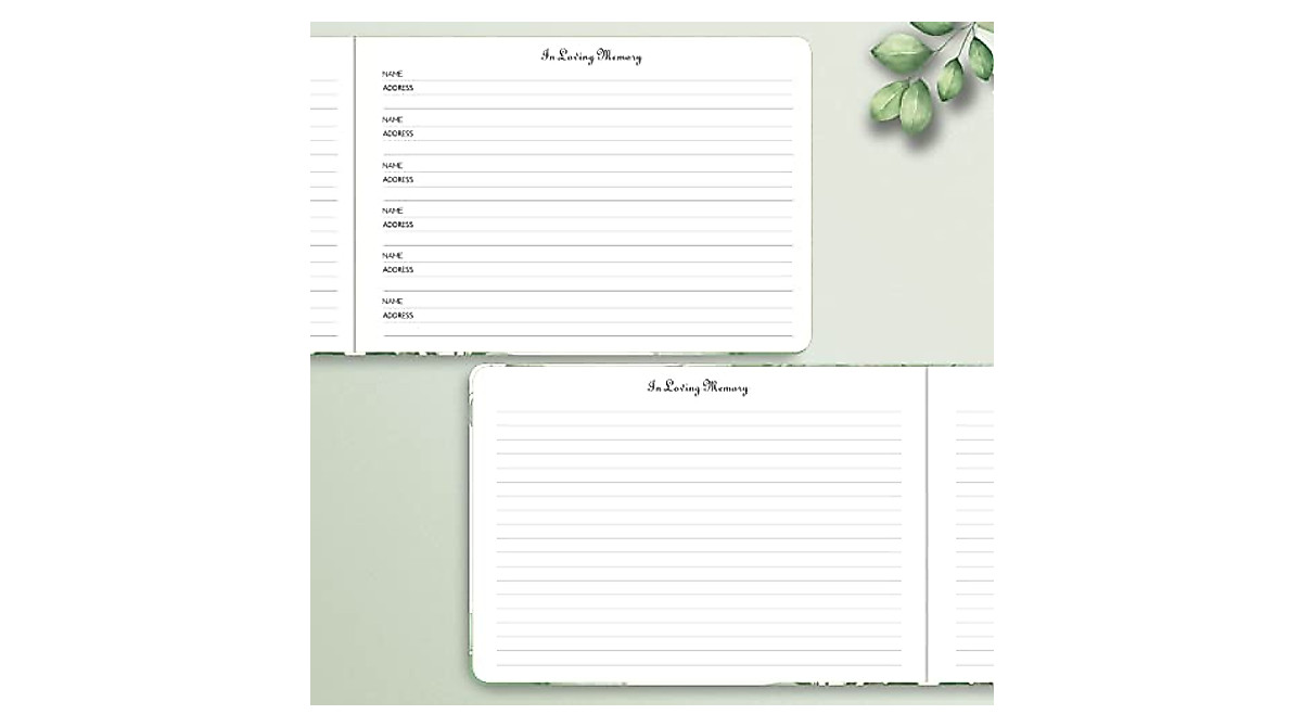 Elegant Funeral Guest Book for Memorial Services | Tiankool