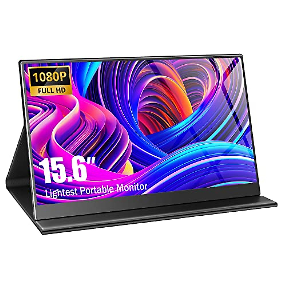 Feiasia Portable Monitor Extremely Slim&Lightweight 15.6 Inch 1080P USB-C Laptop Monitor HDMI Computer Display Gaming Monitor with Smart Cover&Speakers Travel Monitor for Laptop PC Mac Phone Switch