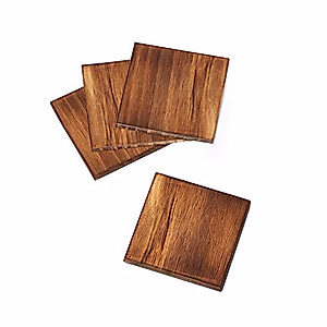 Thingamajigz Extra Large 24" x 24" Black Walnut wooden ottoman serving tray with 4 FREE coasters