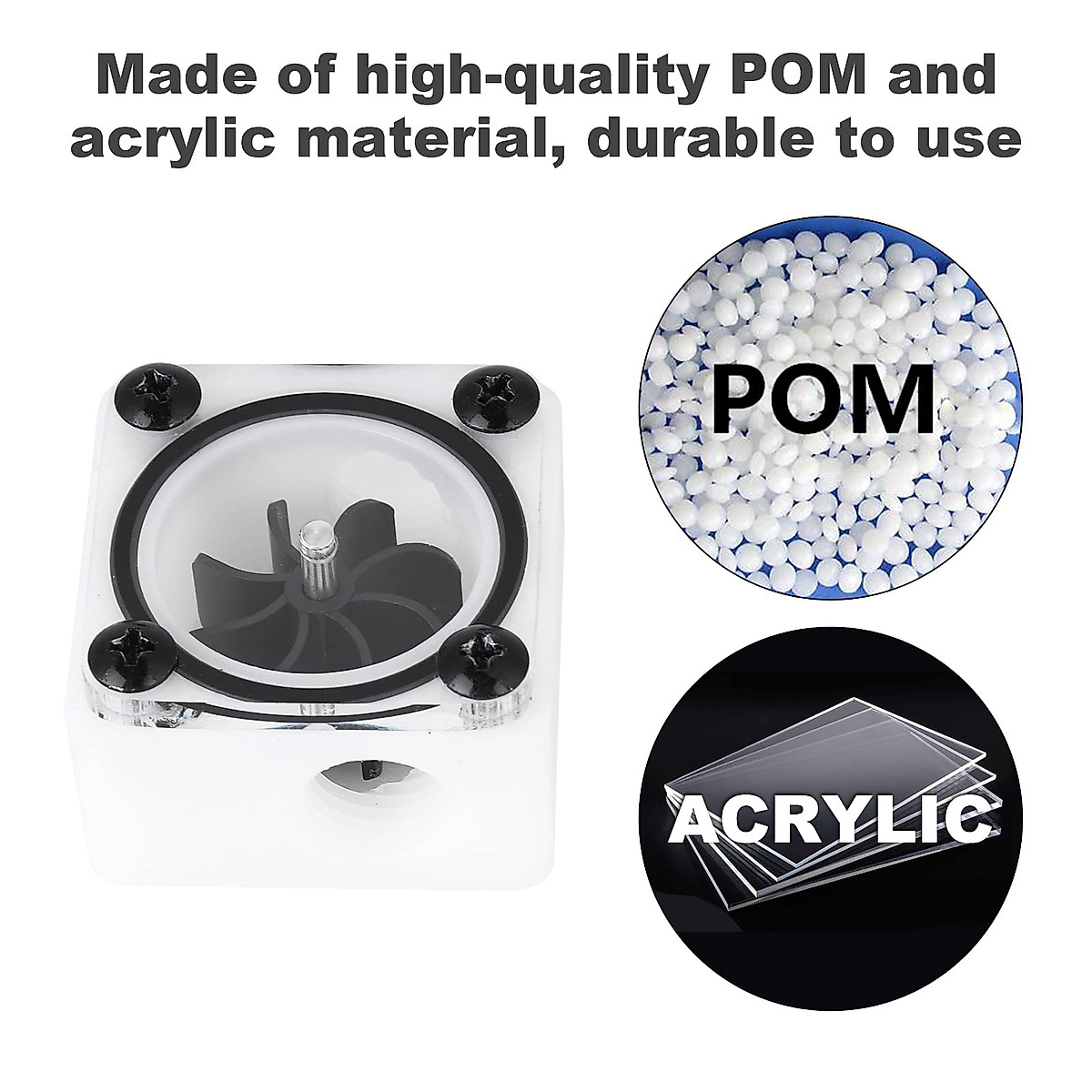 G1/4 Thread Revolving Speed Water Cooling POM Acrylic Material Impeller Water Flow Meter Indicator with Silicone Sealing Ring, for PC Water Cooling System(2 Way)