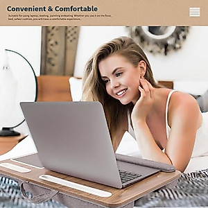 SFANDFF Lap Desk Laptop Table Removable Laptop Holder Small Table Including Mouse pad Built-in Tablet and Mobile Phone Holder for 13-inch Computers (21.6x14.1in)