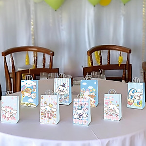 Gonii Anime Candy Bags,16Pcs Paper Bags with Handles for Party Decorations Cookies Candy Gift Bag