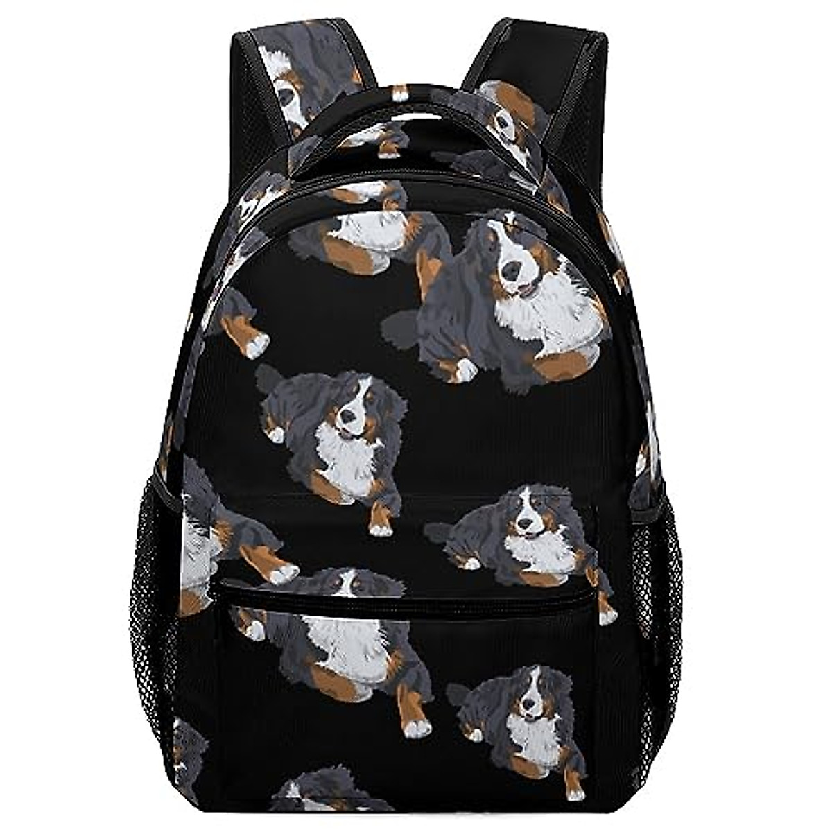 Swiss Bernese Mountain Dog Travel Laptop Backpack Casual Daypack with Mesh Side Pockets for Book Shopping Work