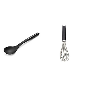 KitchenAid Classic Basting Spoon and Utility Whisk, Black