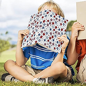 DIYFLASH American Flag Stars Book Covers for Soft Cover Books Book Dust Jacket Covers Washable Durable Reusable Polyester Textbook Covers Book Case Cover for Kids,Teen, Adult 15.7×9.8 in