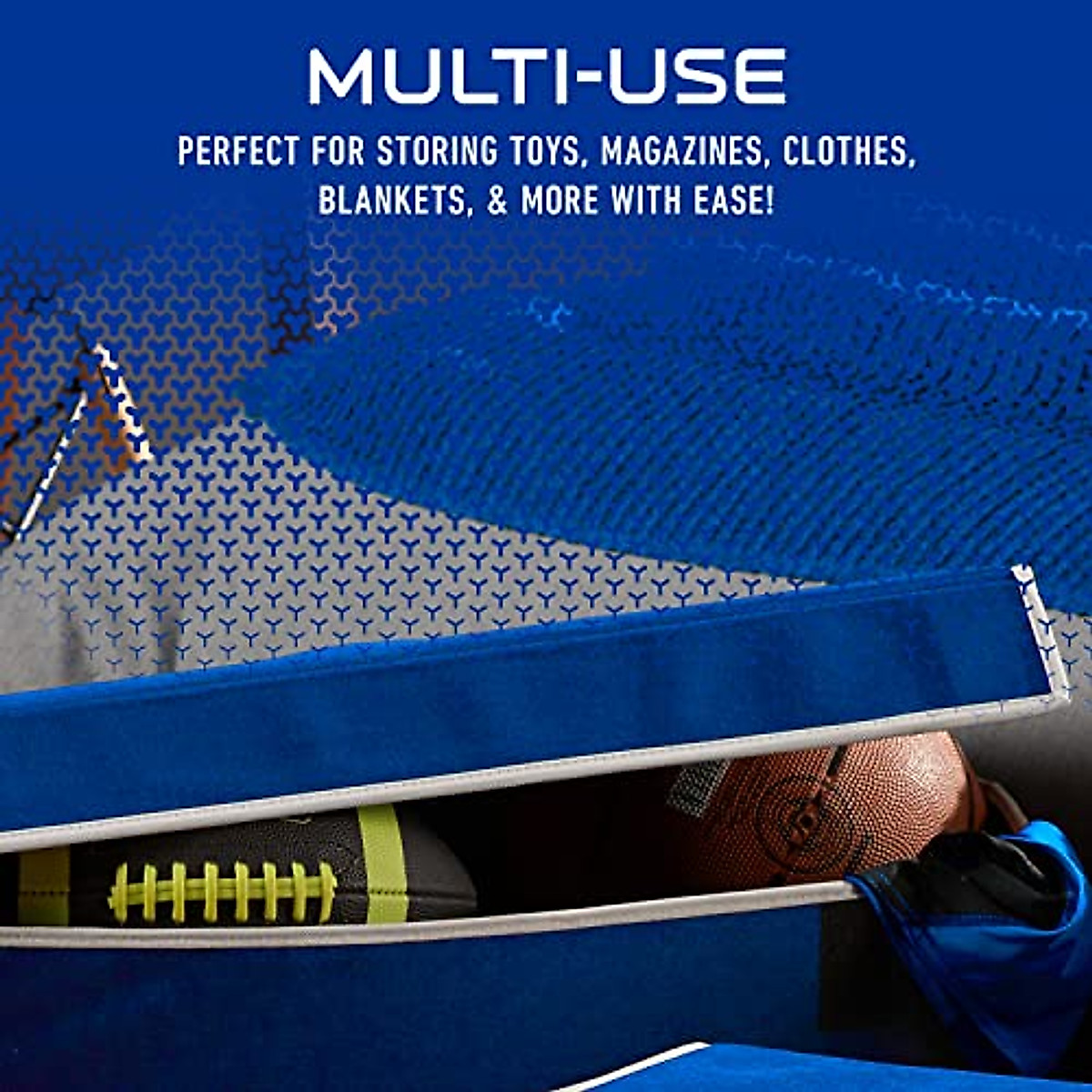 Franklin Sports Los Angeles Rams NFL Storage Footlocker Bin - Small Folding Organizer Container - NFL Office, Bedroom + Living Room Décor - 22" x 14"