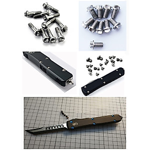 NC HAISDA Pocket blade knife handle screws for Microtech,EDC folding knives hilt grips fasteners,shaft pivot pin rivets,Pack 10 (Long)