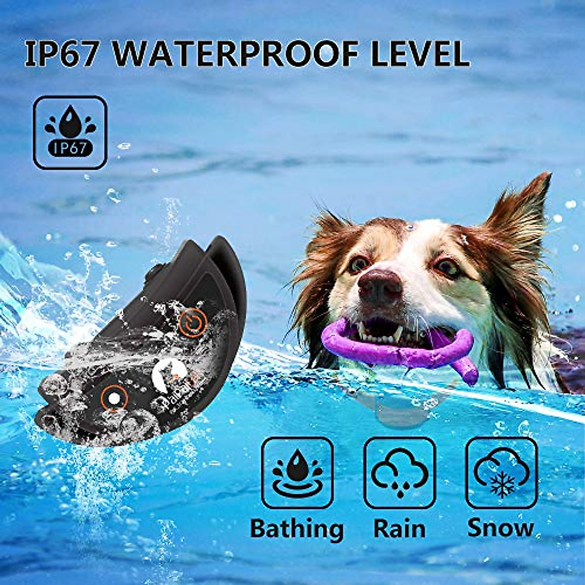 Paipaitek No Shock Dog Training Collar, Rechargeable & Waterproof No Shock Dog Collar with Remote, Up to 1600Ft Remote Range