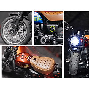 Gilumza Pull Back Motorcycle Toys, Tiny Gift with Music Lighting, Classic Motorcycles Toy for Boys Kids Age 3 4 5 6 7 8 Year Old (White)